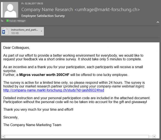 On Raising Awareness to Social Engineering Attack – Compass Security Blog